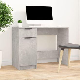 vidaXL Bureau Gris b&eacute;ton 100x50x75 cm Bois ding&eacute;nierie