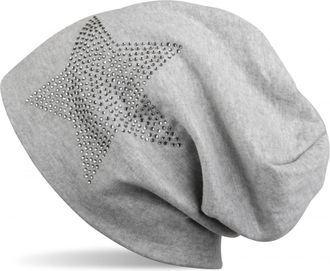 styleBREAKER M&uuml;tze Warme Beanie M&uuml;tze mit Strass Stern