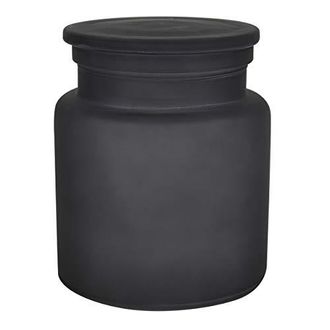 Spirella Universaldose Yoko Kosmetikdose, Wattedose, Aufbewahrung Bad, Glas, 10,2 x 12 cm, Grau