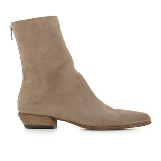 Pantanetti Femme, Chaussures, Beige, Taille: 38 1/2 EU Bottines &agrave; Cheville en Daim avec Fermeture &Eacute;clair Arri&egrave;re