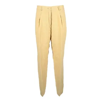 Forte_Forte Leinen Straight Leg Hose - - Trousers - Damen - Beige - 2XS