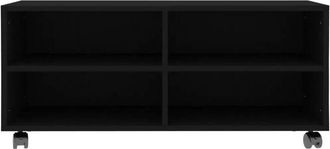 vidaXL Vidaxl - TV-Schrank mit Rollen Schwarz 90x35x35 cm Holzwerkstoff