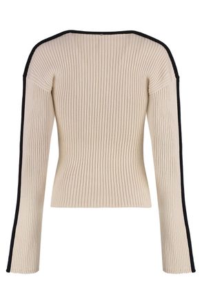 Sportmax Womens Knitted Top Boemia Ivory Cotton Tops