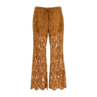 Zimmermann Coco Lace Flare Pant - - Trousers - Damen - Orange - S