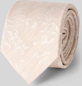 Olymp Krawatte aus Seiden-Mix mit floralem Allover-Stitching