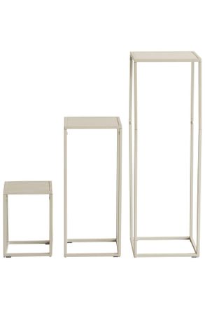 MID.YOU Mid.you Blumentischset, Kaschmir, Metall, Holzwerkstoff, 3-teilig, quadratisch, Flachrohr, 22x30x22 cm, Bsci, Wohnzimmer, Wohnzimmertische, Blumenst&auml;n