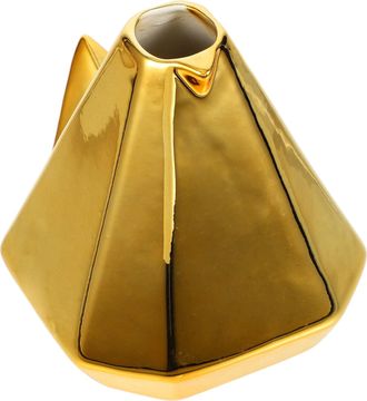 Lurrose DIYEAH Keramikvase Minimalistischer Vogel Design Goldfarben Kleine Pflanzgef&auml;&szlig; Indoor Blumentopf Moderne Wohnkultur Tischdekoration Geschenkidee