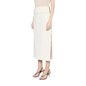 Sportmax Femme, Jupes, Beige, Taille: 34 FR Spsfronda 998 Midi Skirt