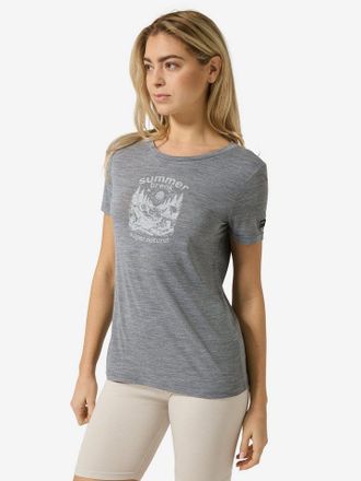 super.natural T-Shirt f&uuml;r Damen,Merino W SUMMER BREAK TEE mit Sommer-Motiv, atmungsaktiv