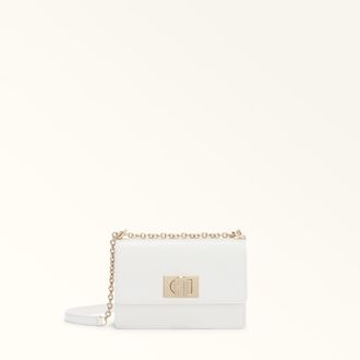 Furla 1927 Umhängetasche Panna Weiß Strukturiertes Leder Damen