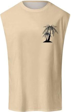 Generic D&eacute;bardeur de sport hawa&iuml;en pour homme - Pour la gym, lentra&icirc;nement, les vacances - D&eacute;bardeur de course &agrave; pied - T-shirt d&eacute;t&eacute; graphique sans manches - 