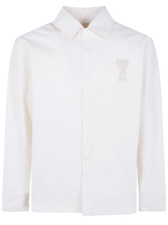 Ami Overshirt With Knitted Ami De Coeur