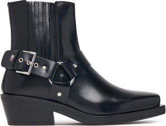 Tommy Jeans Stiefeletten Tommy Jeans Tjw Buckle Leather Cowboy Boots EN0EN03143 Schwarz