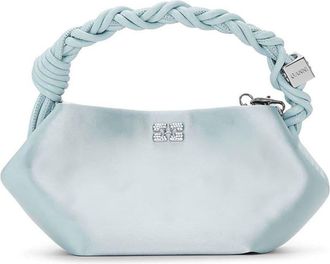 Ganni Bou Mini-Tasche aus Satin - Blau