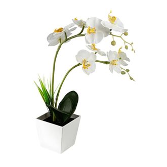 Pretyzoom Led Orchideenblumenlicht Batteriebetrieben Mit Verstellbaren Stielen Dekorative Weiße Künstliche Pflanze Für Innenräume Romantische Home Event-Dekorat