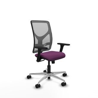 Piqueras y Crespo Stuhl mit Lendenwirbelst&uuml;tze, mit 3D-Armlehnen, ausgestattet mit 3-fach verstellbarem Schaumstoff und Schaumstoff. 65 mm Nylon-Rollen. Grau/Violett