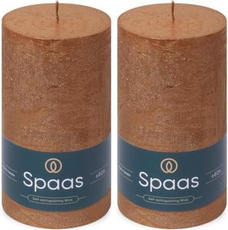 Spaas Metallische Stumpenkerze 70/130 mm - bronze (Packung mit 2)