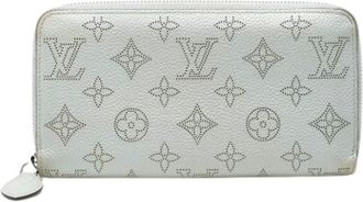 Louis Vuitton Portefeuille zipp&eacute; Pre-owned Monogram Mahina - Femme - Pre-owned - Gris - Taille: ONE Size