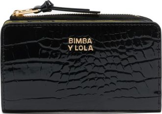 Bimba & Lola portefeuille zippé à effet peau de crocodile - Noir