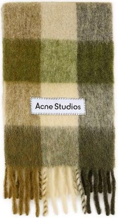 Acne Studios Echarpe &agrave; carreaux en laine m&eacute;lang&eacute;e