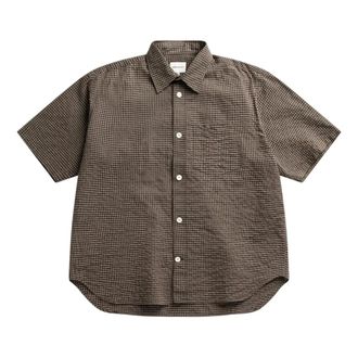 Norse Projects Homme, Chemises, Brun, Taille: S Espevik Oversized Check SS Shirt