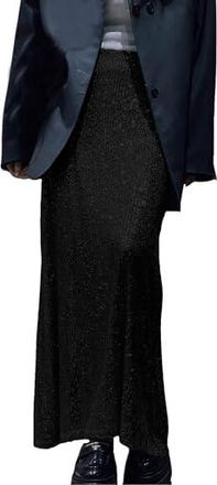 Generic Jupe Longue Femme Paillettes Soir&eacute;e Festive Maxi Jupe Scintillante et Fluide pour F&ecirc;te Mariage Cocktail Gala Jupe A-Line &Eacute;l&eacute;gante et Confortable Taill
