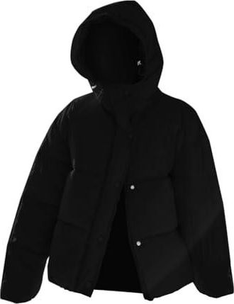 Generic Manteau En Laine Femme Hiver Parka Anapurna Veste Bouffante D Hiver Pour Femmes Manches Longues Fermeture Éclair Manteaux Courts Chauds à Capuche Avec