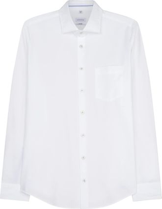 Seidensticker Herren Slim Fit Langarm Oxford Hemd, wei&szlig;, S