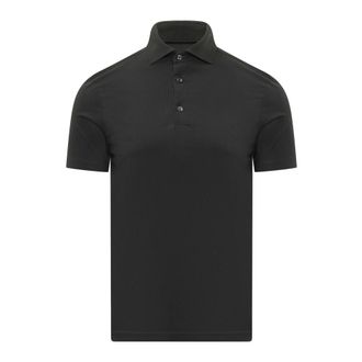 Malo Homme, Tops, Noir, Taille: 4XL Cotton Jersey Polo