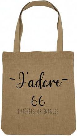 Fabulous Sac Shopping Tote Bag Aspect Lin - JAdore 66 Pyrenees Orientales Departement France Region Perpignan - Sac de Courses Toile Epaisse 360g Beige Naturel