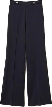 Twinset Femme, Pantalons, Bleu, Taille: 42 FR Pantalon Large Boutons Nacre