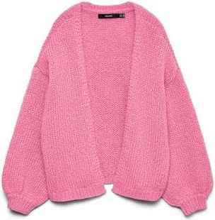 Vero Moda VMMAYBE Cardigan en Tricot pour Femme, Rose Cosmos, L