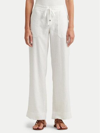 Lauren Ralph Lauren Stoffhose 200735138001 Wei&szlig; Wide Leg