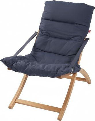 Fiam Gartensessel aus hellem Eschenholz und Relax-Matratze LINDA SOFT (OSSIDIAN)