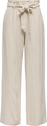 Jacqueline de Yong JdY Damen Jdysay Mw Linen Belt Pant WVN Noos Locker Geschnittene Hose, Oatmeal, 34