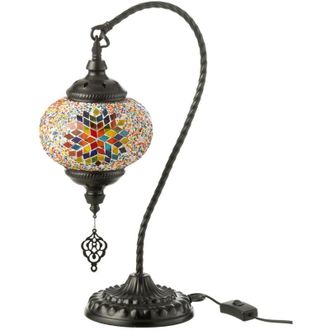 Paris Prix Lampe &agrave; Poser Mosa&iuml;que Design Neal 44cm Multicolore