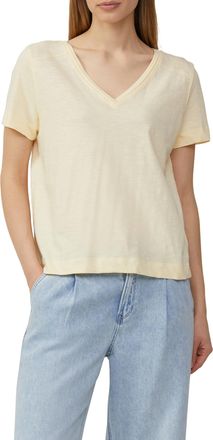 s.Oliver T-Shirt aus Flammgarn mit V-Ausschnitt