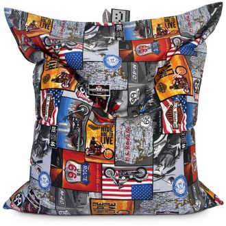 Happers Happers - Big Pouf Imprim&eacute; Route 66 Route 66