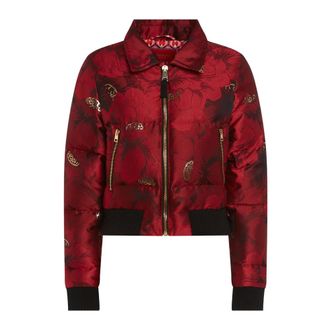 La DoubleJ Ruby Jacquard Puffer Bomber - - Jackets - Damen - Rot - L