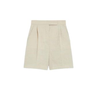 Max Mara Femme, Shorts, Beige, Taille: 36 FR Shorts en Laine Beige avec Ligne &Eacute;vas&eacute;e