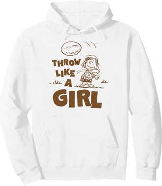 Peanuts Peppermint Patty Throw Like A Girl Pullover Hoodie