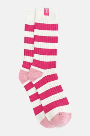 Derbe Derbe Socken Basic Knit Striped Wei&szlig; Pink Gestreift