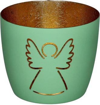 Giftcompany Madras Windlicht M Engel Aqua/Gold 8,5cm
