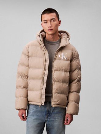 Calvin Klein Jeans Steppjacke LS NYLON MONOGRAM PUFFER JKT Mit Rundhalsausschnitt, regular fit