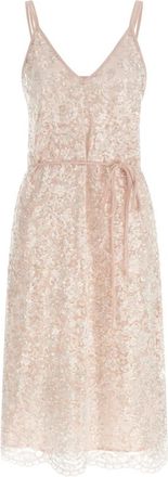 Twinset Femme, Robes, Rose, Taille: 40 FR Robe Midi en Dentelle Semi-transparente