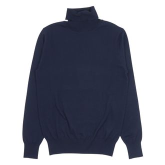Aspesi Homme, Pulls, Bleu, Taille: M Merino Wool Turtleneck Sweater