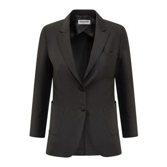Saulina Milano Adelaide Single-Breasted Blazer - - Jackets - Damen - Schwarzk - 2XS