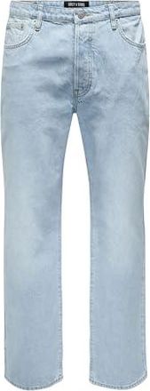 Only & Sons Onsfade Loose Box Tai DNM Mu Otl, Bleu Jeans Clair, 29W / 32L Hommes