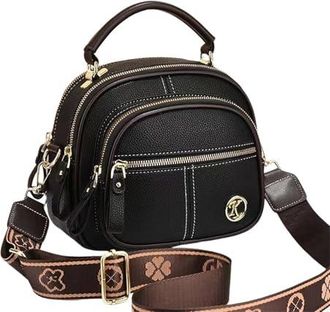 Generic Bousalutend Sac à bandoulière classique de luxe, compartiments multifonctionnels, large bandoulière réglable, en cuir, adapté pour le travail et les v