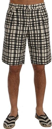 Dolce & Gabbana L&auml;ssige Shorts Schwarz Wei&szlig; Karomuster